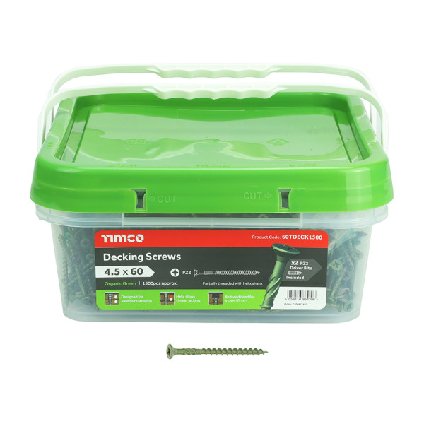 TIMCO 4.5X60MM SOLO DECKING SCREWS TUB1500