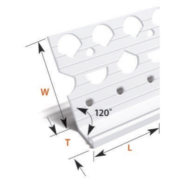 PLASTIC RENDER ANGLE BEAD 2.5MT (BELL BEAD)
