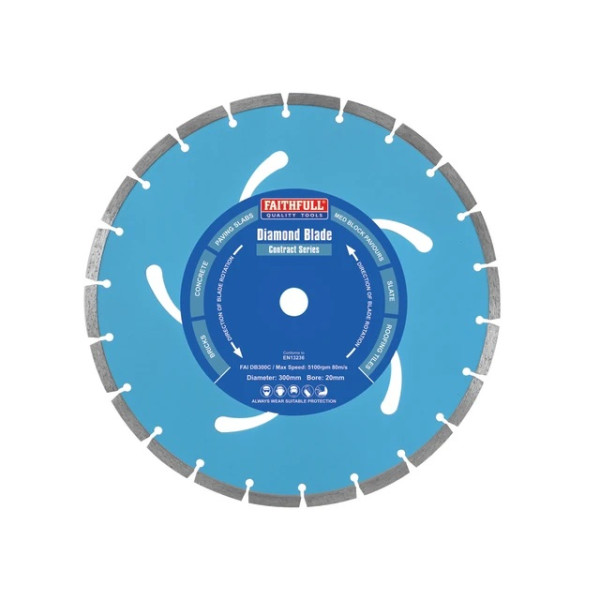 FAITHFULL CONTRACTOR DIAMOND BLADE 300MM X 20MM FAIDB300C